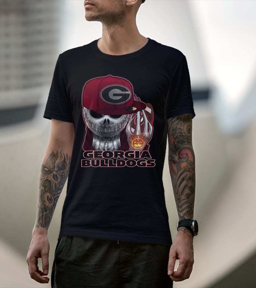 Jackskull Georgia Bulldogs Halloween Football Fanatic T-Shirt