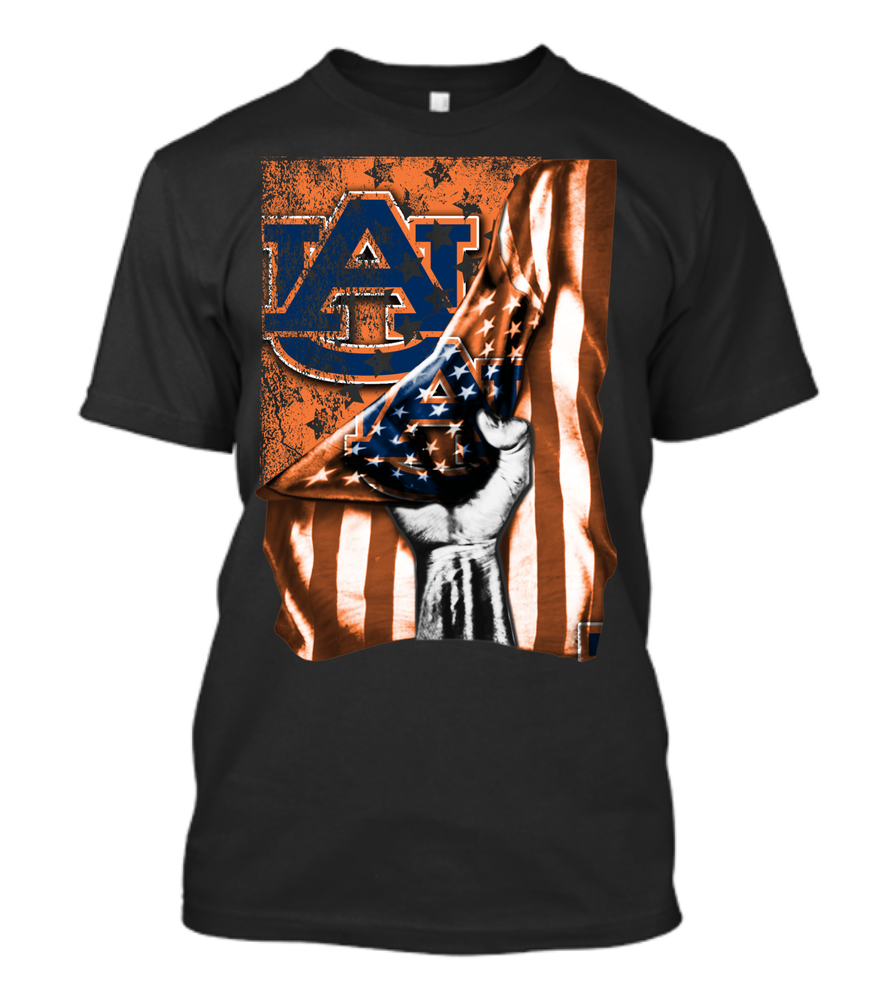 AU Logo Auburn Tigers American Flag T-Shirt