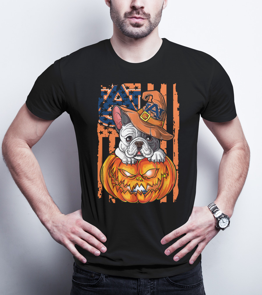 Auburn Tigers Bulldog Halloween Pumpkin T-Shirt