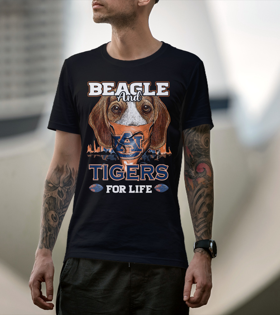 Beagle And Auburn Tigers For Life T-Shirt