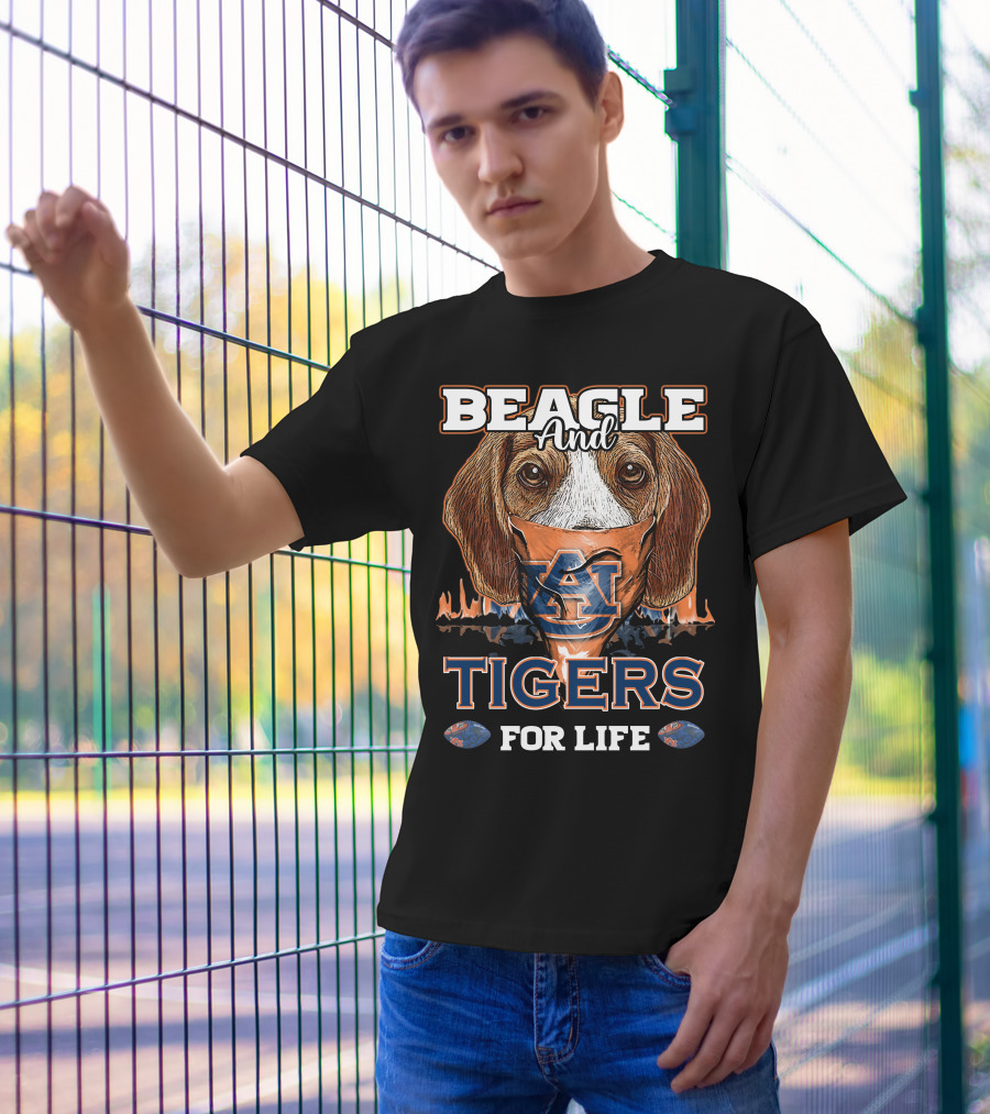 Beagle And Auburn Tigers For Life T-Shirt