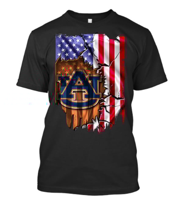 Auburn Tigers American Flag Rip T-Shirt