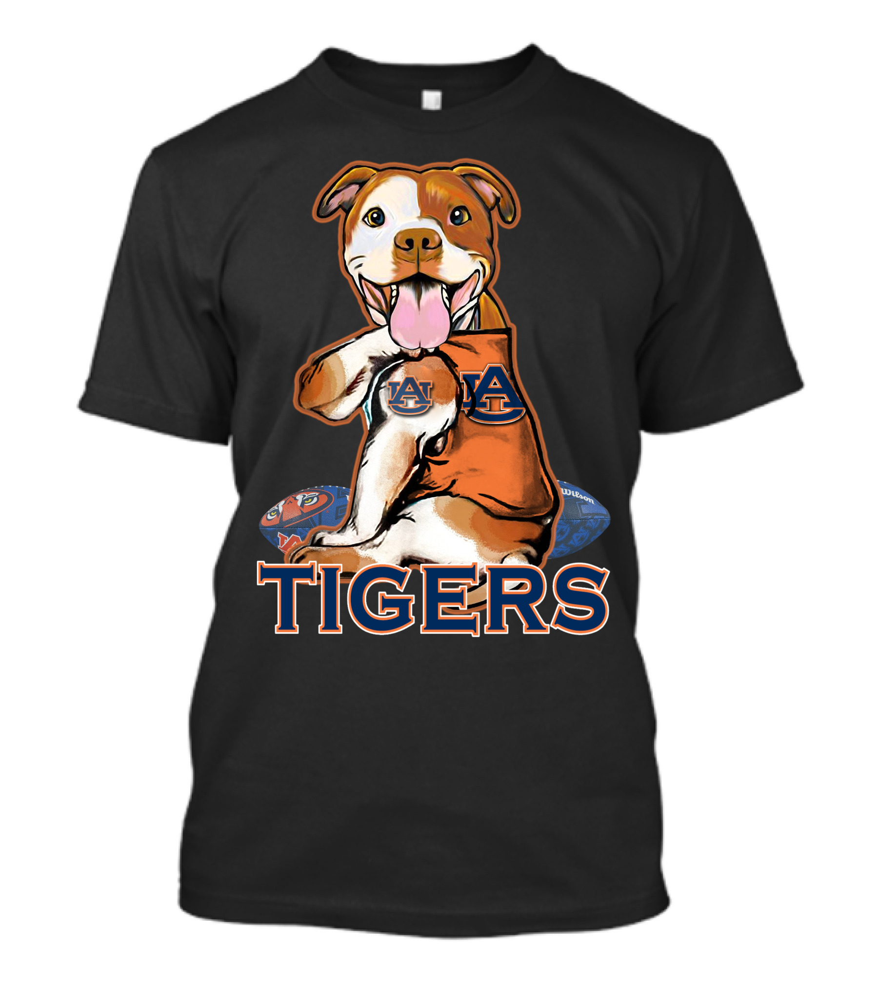 Pittbull Auburn Tigers AU Logo Football T-Shirt