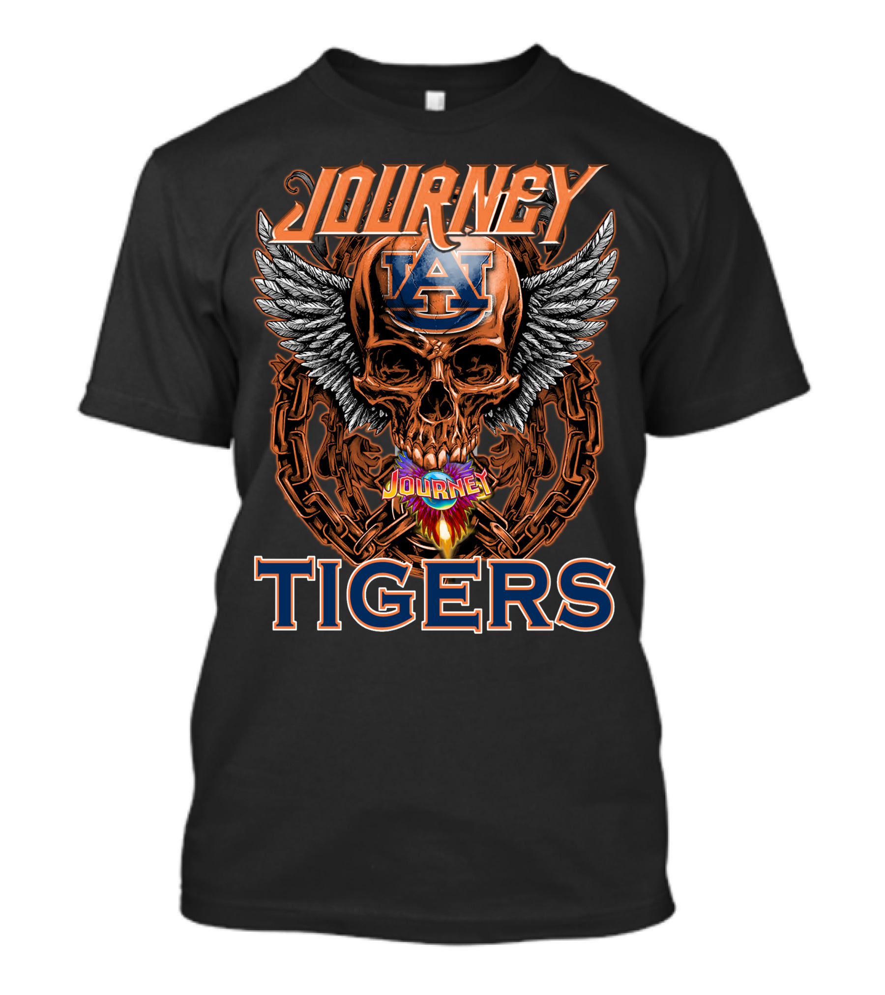 Journey Auburn Tigers Skull Wings T-Shirt