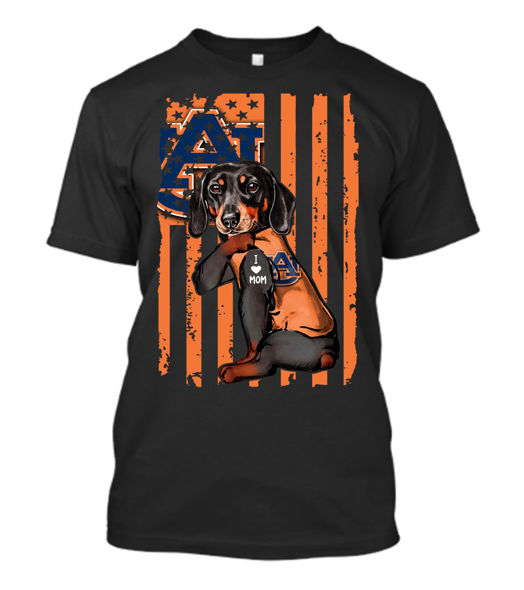 Auburn Tigers Dachshund I Love Mom T-Shirt