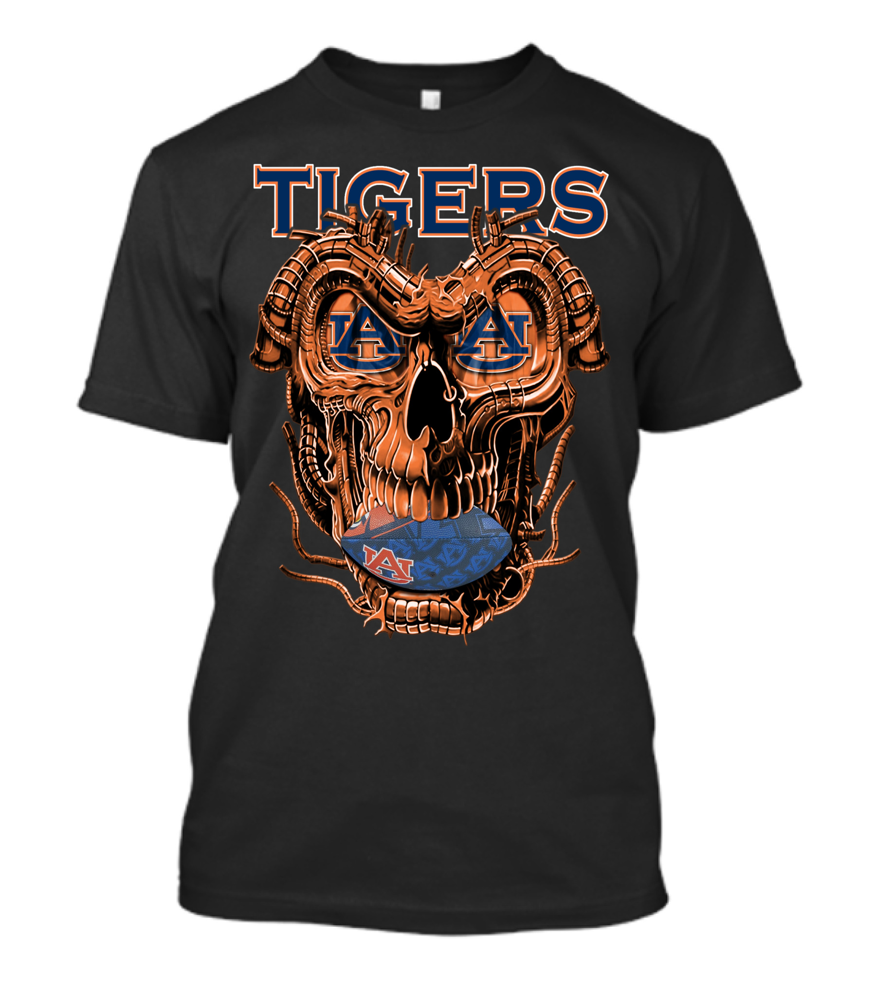 Tigers Dragonskull Auburn Football T-Shirt