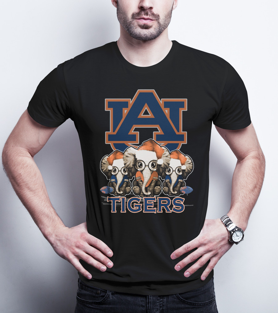 Auburn Tigers Christmas Elephants T-Shirt