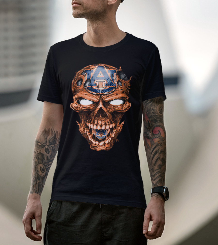Auburn Tigers Skull With Logo T-Shirt