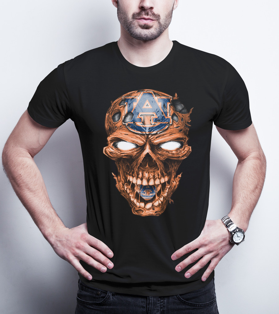 Auburn Tigers Skull With Logo T-Shirt