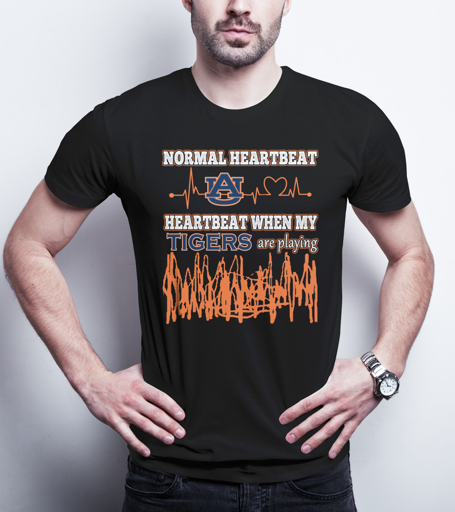NORMAL HEARTBEAT AUBURN HEARTBEAT WHEN MY TIGERS ARE PLAYING T-Shirt