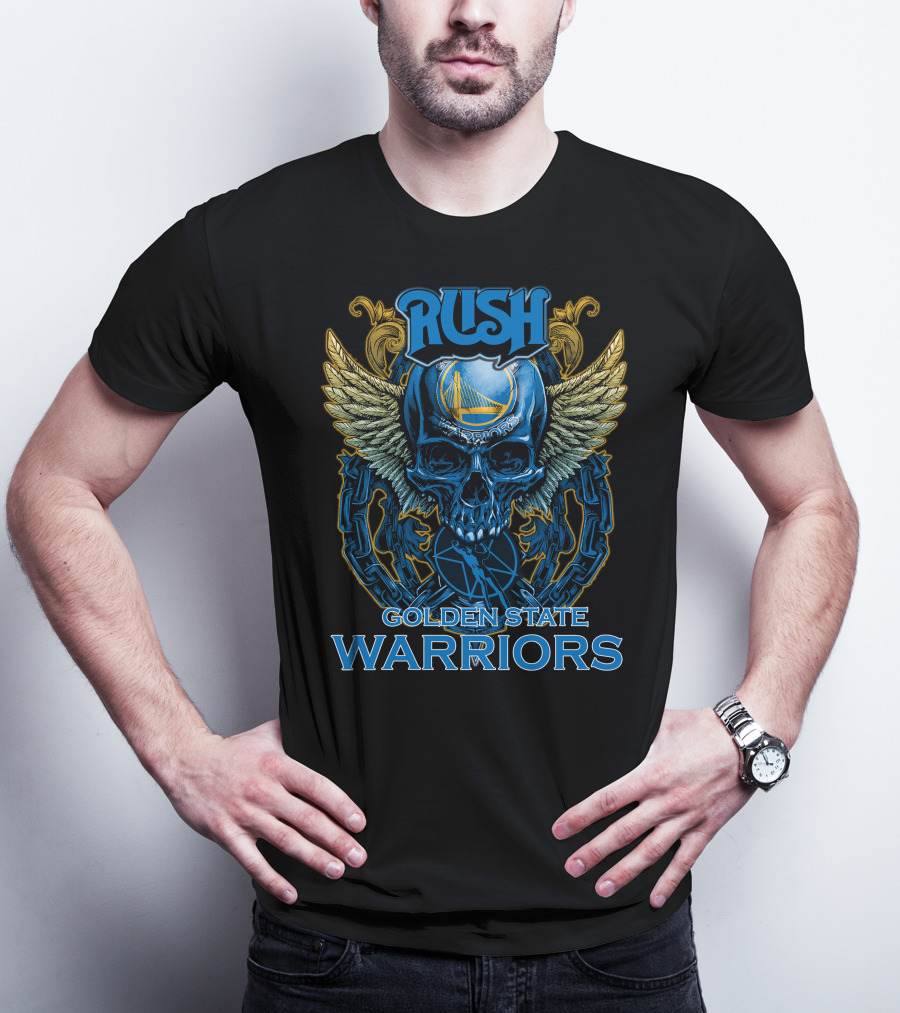 Rush Golden State Warriors Skull Wings Shield T-Shirt