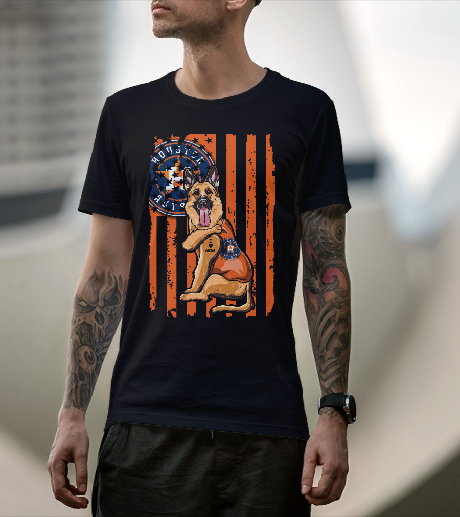 Houston Astros German Shepherd I Mom T-Shirt