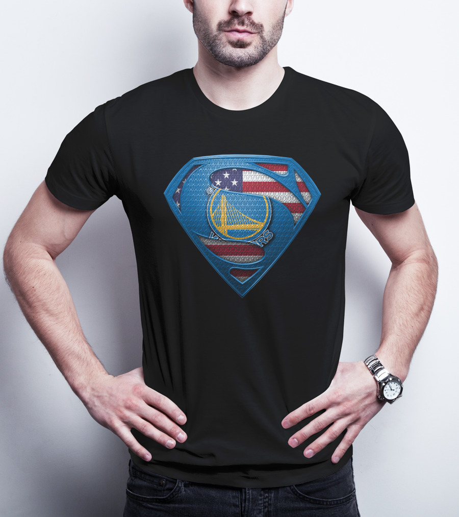 Golden State Warriors American Flag Superman T-Shirt