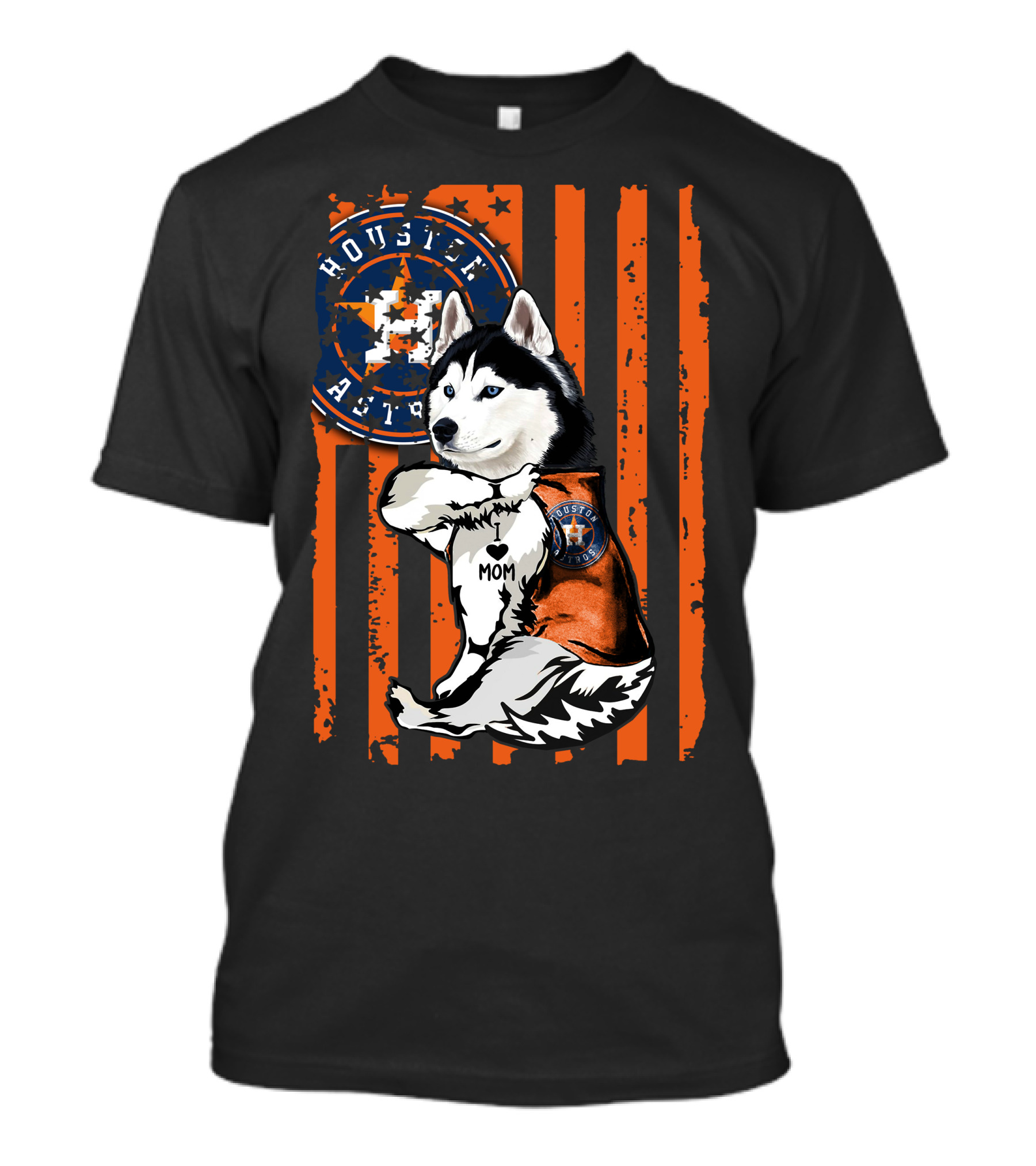 Siberian Husky Houston Astros Mom Flag T-Shirt