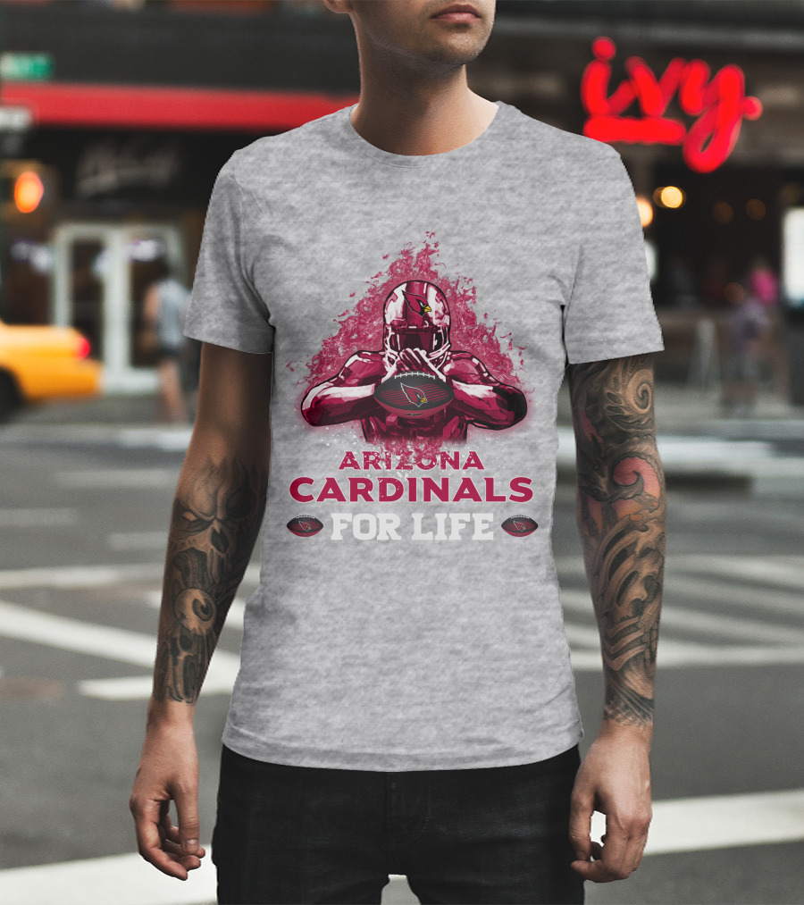 Arizona Cardinals For Life Football Helmet Emblem T-Shirt