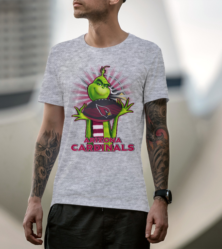Grinch Holding Arizona Cardinals Football T-Shirt