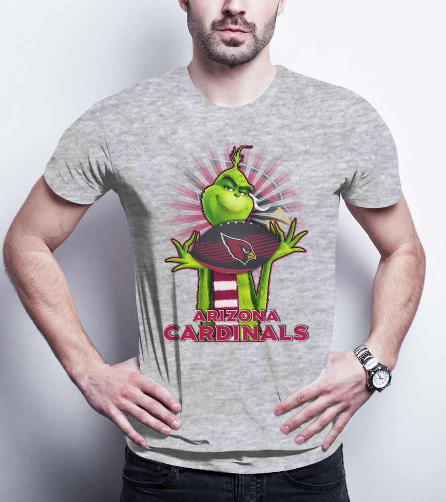 Grinch Holding Arizona Cardinals Football T-Shirt