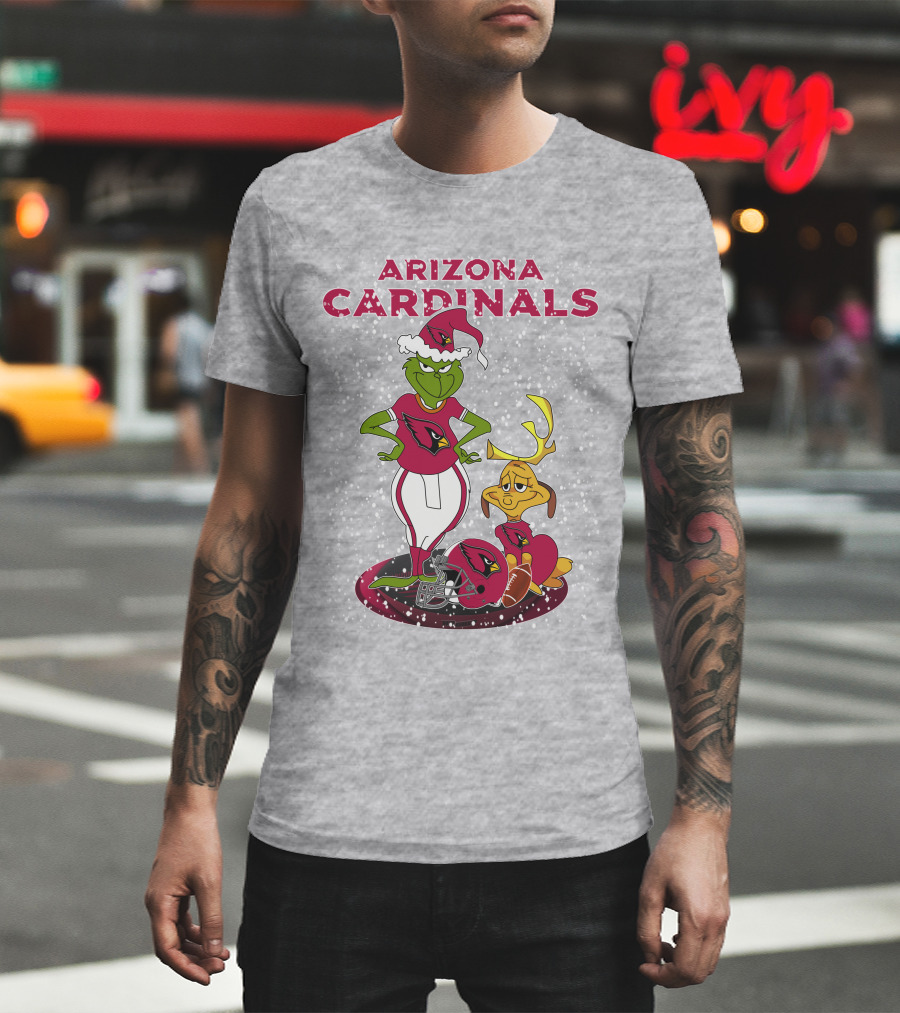 Arizona Cardinals Grinch Christmas Football Fun T-Shirt