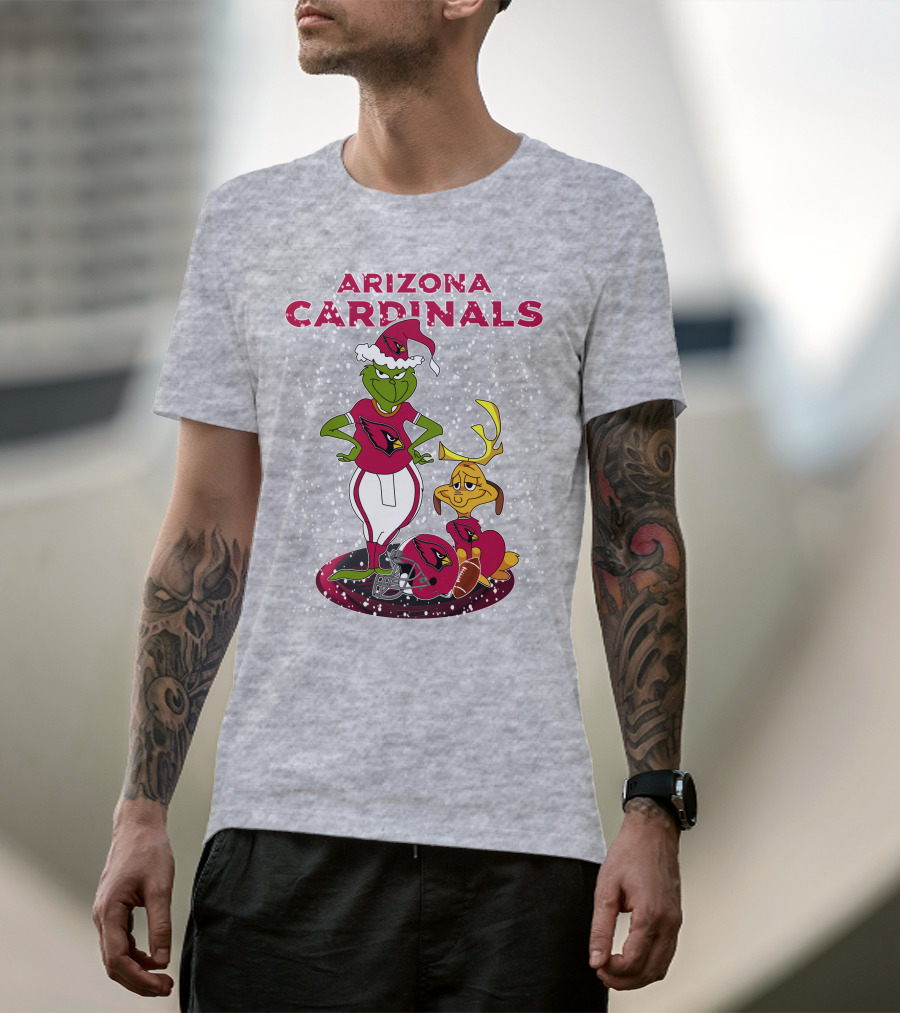 Arizona Cardinals Grinch Christmas Football Fun T-Shirt