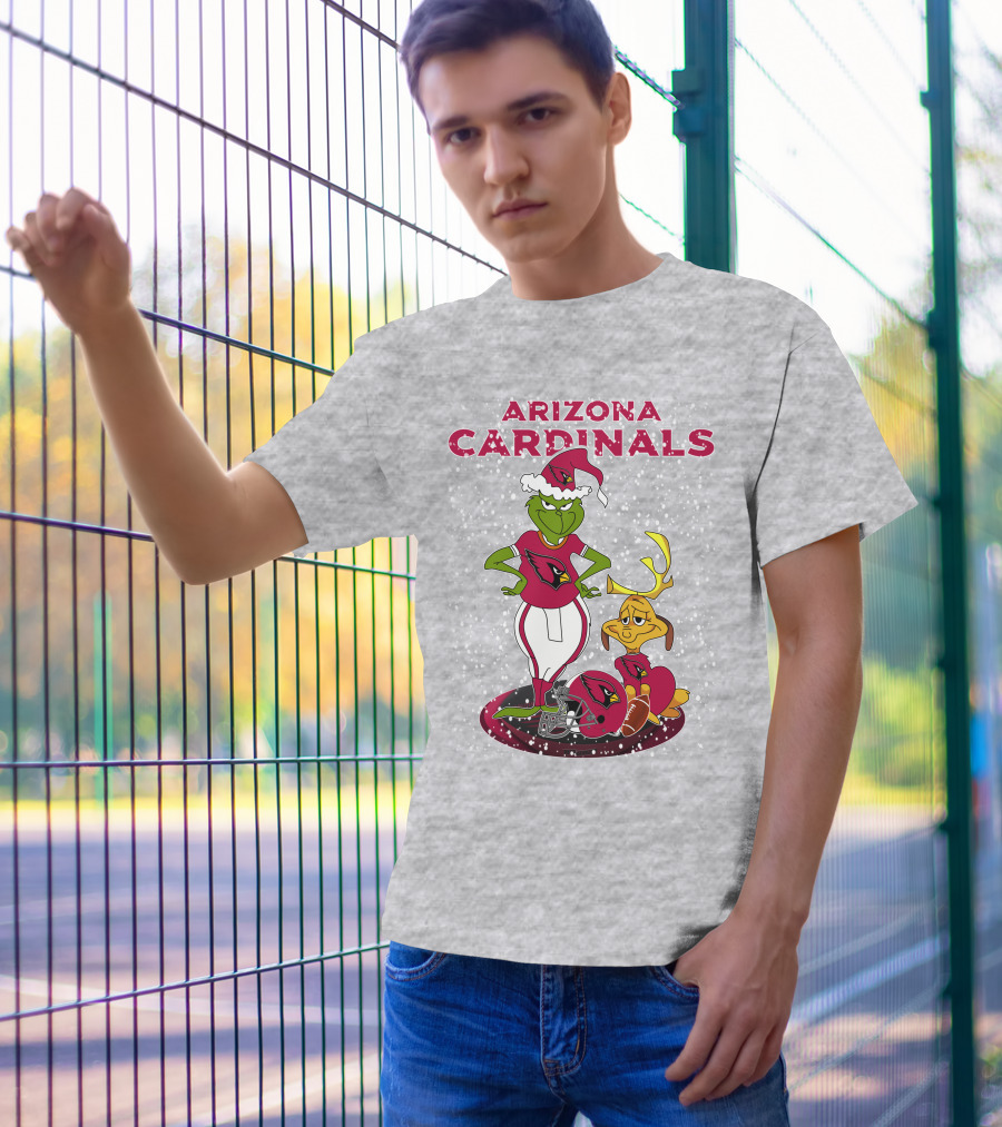 Arizona Cardinals Grinch Christmas Football Fun T-Shirt