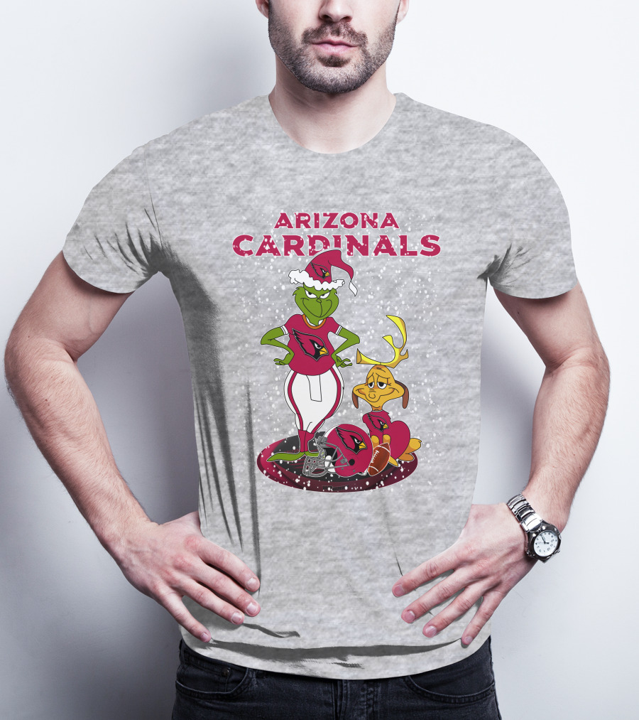 Arizona Cardinals Grinch Christmas Football Fun T-Shirt