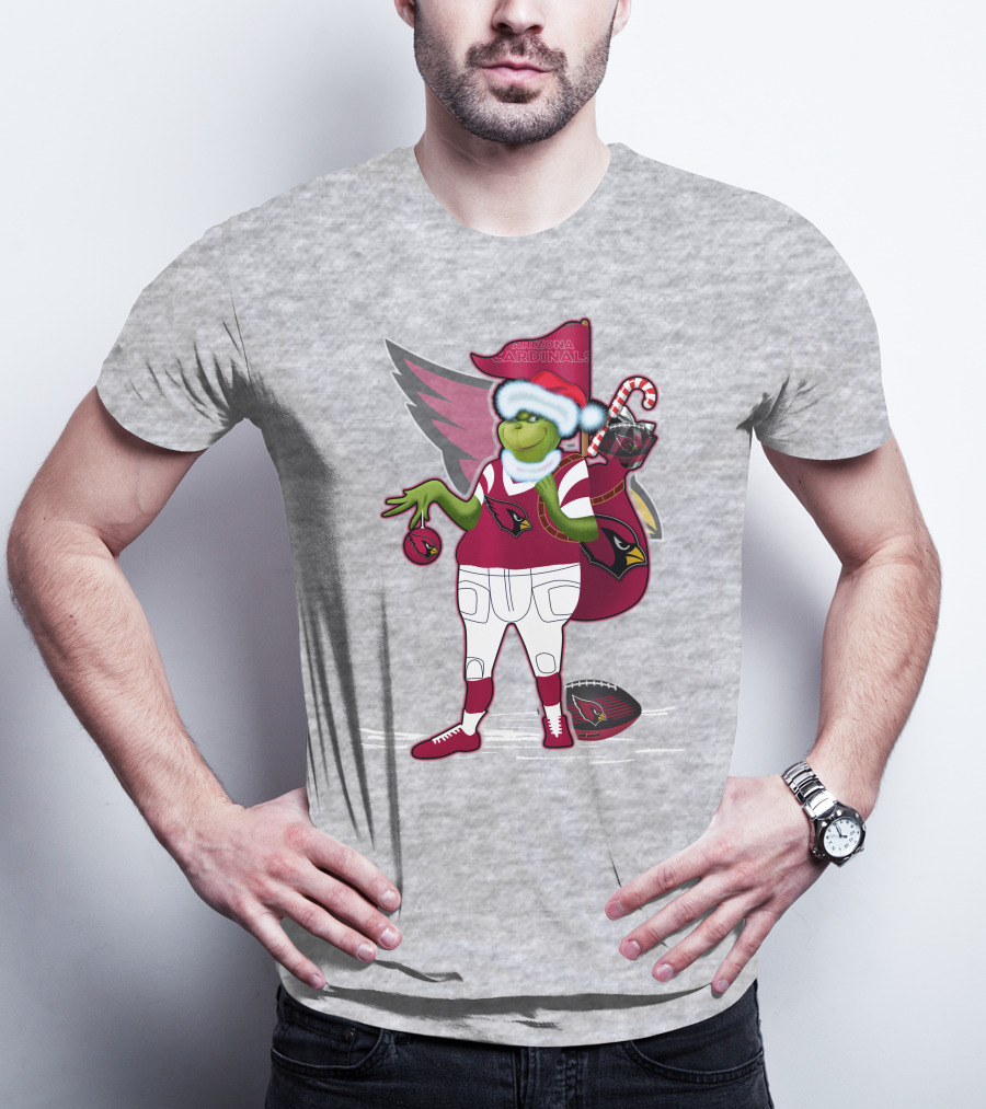 Grinchxmas Arizona Cardinals Christmas Football Fan Holiday Spirit T-Shirt