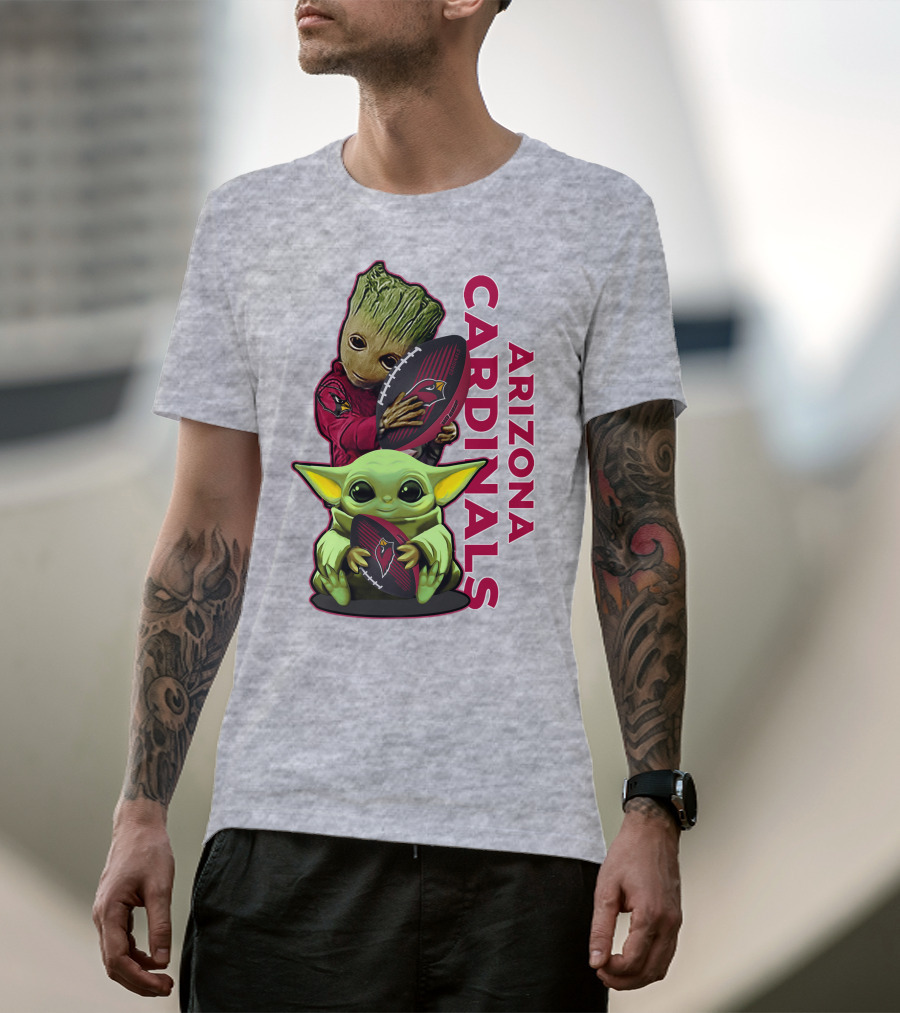Grzd Arizona Cardinals Groot Baby Yoda Football T-Shirt