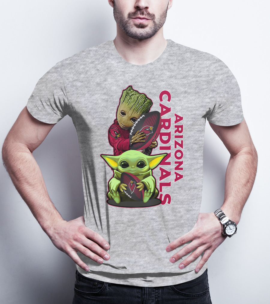Grzd Arizona Cardinals Groot Baby Yoda Football T-Shirt