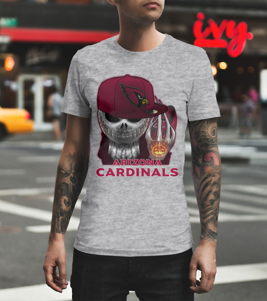 Arizona Cardinals Jackskull Pumpkin Helmet T-Shirt