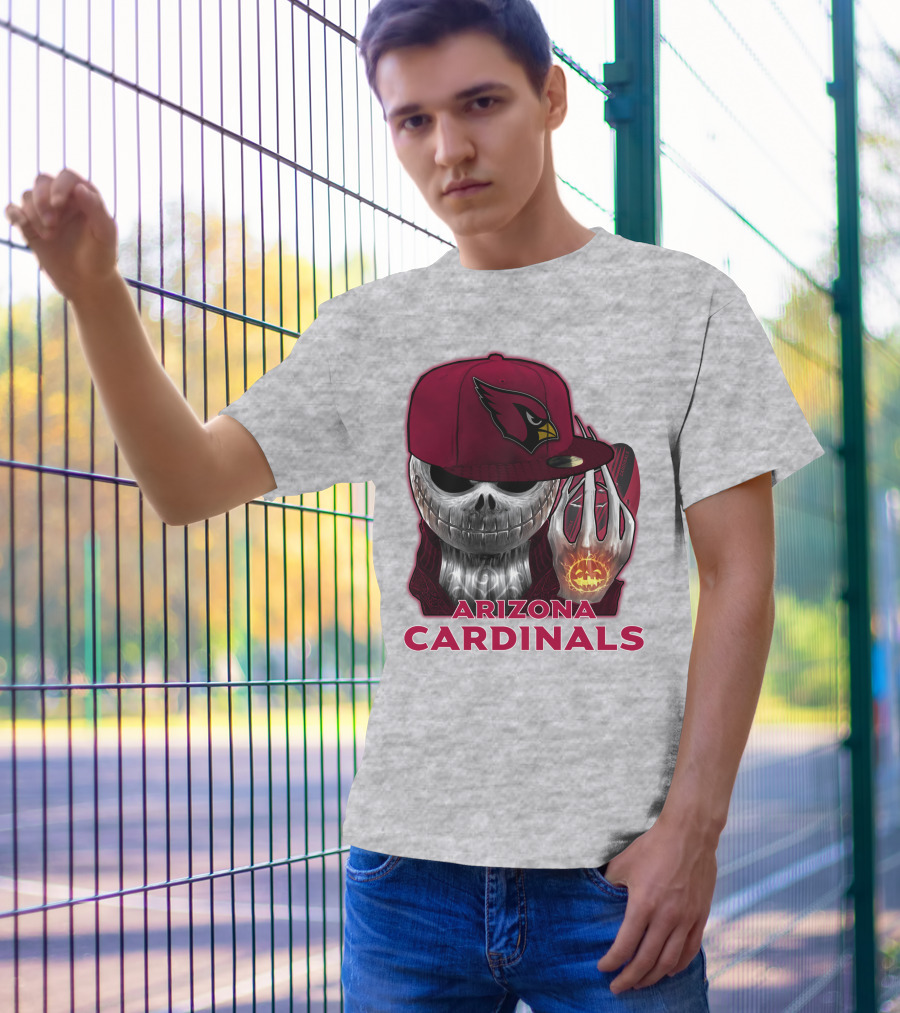 Arizona Cardinals Jackskull Pumpkin Helmet T-Shirt