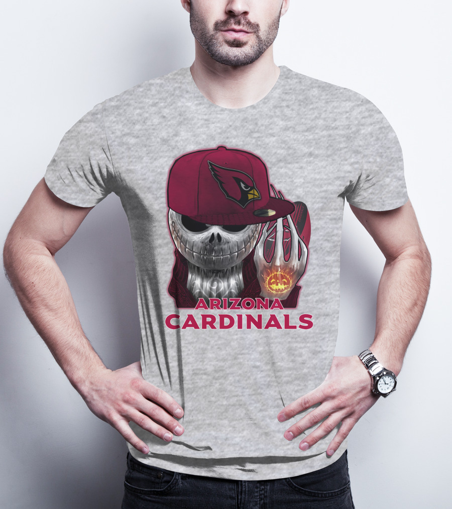 Arizona Cardinals Jackskull Pumpkin Helmet T-Shirt