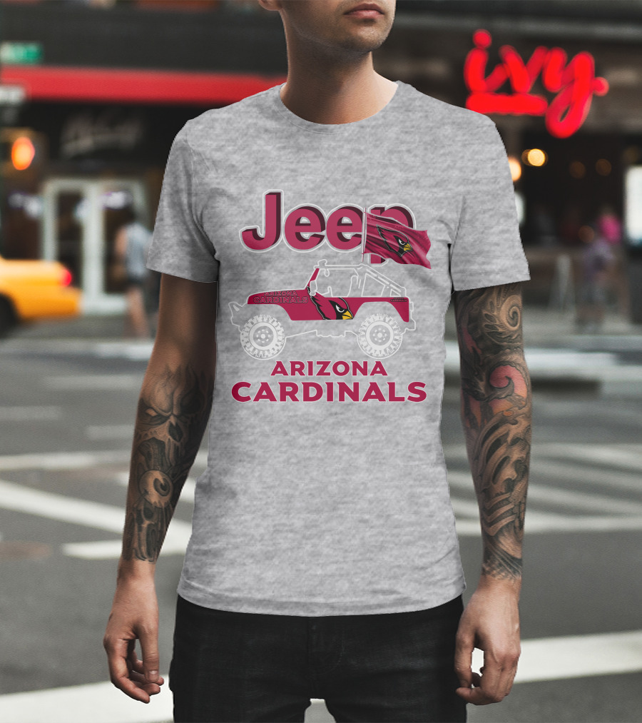Jeep Arizona Cardinals Off-Road Adventure With Flag T-Shirt