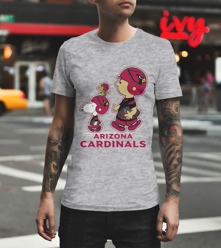 Snpfootball Arizona Cardinals Peanuts Characters Football Helmets T-Shirt