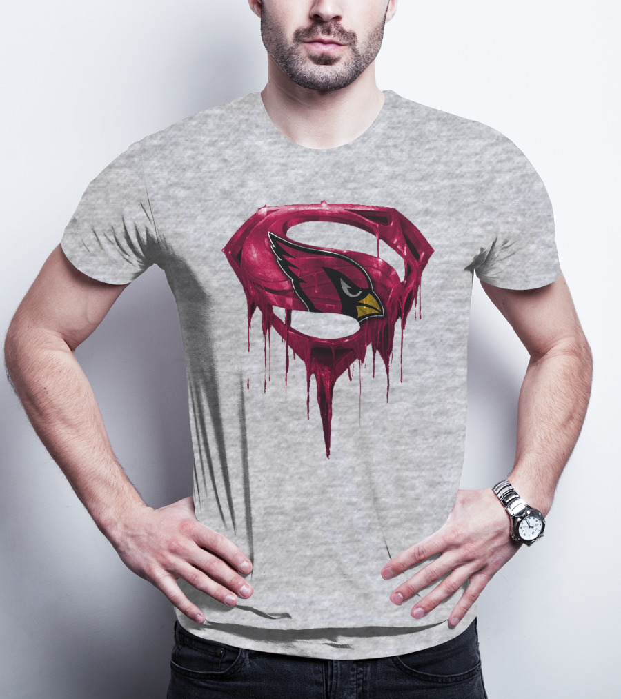 SPM Arizona Cardinals Dripping Super Hero Emblem T-Shirt