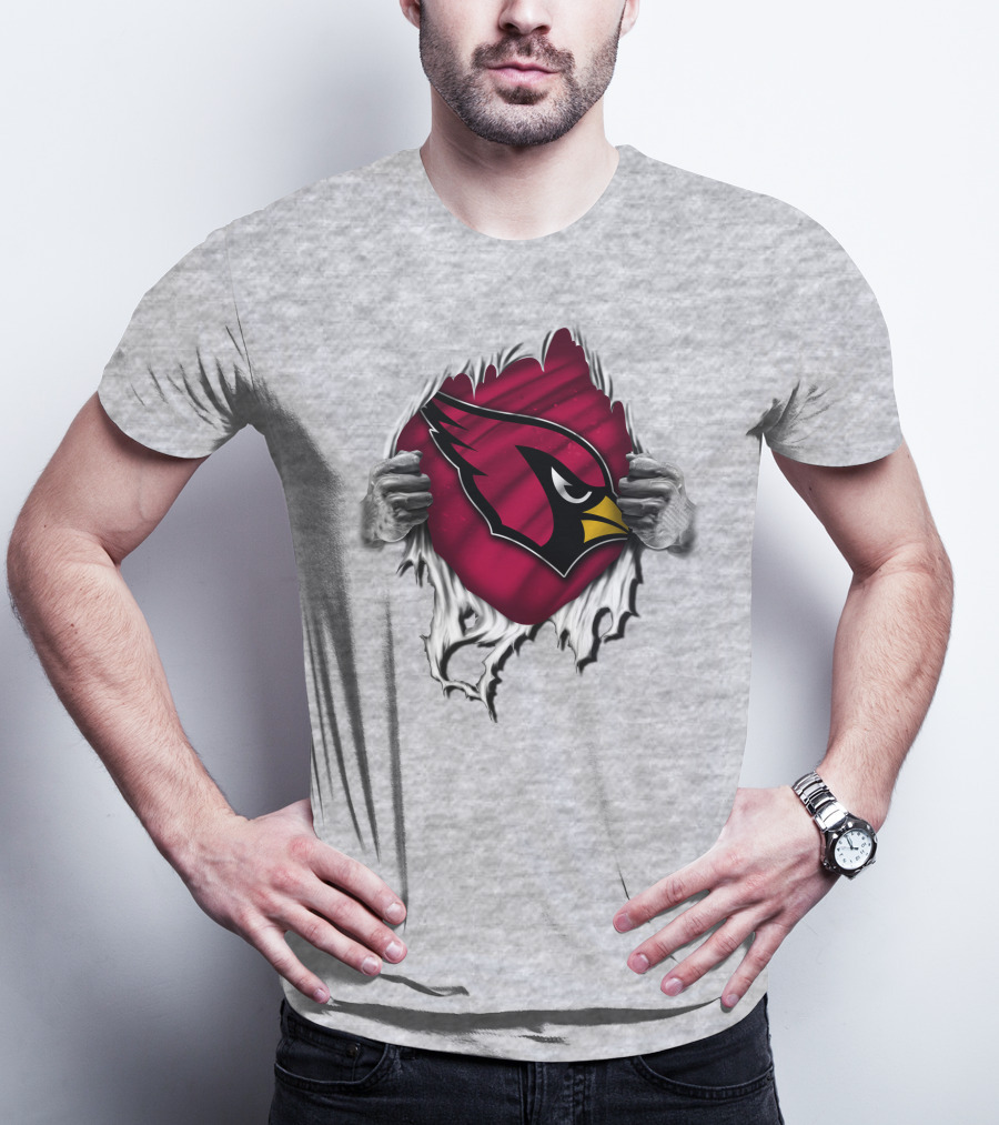 Torn Arizona Cardinals Logo Revealing Hidden Strength T-Shirt