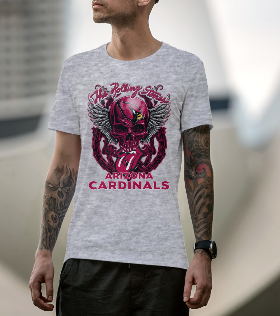 The Rolling Stones Arizona Cardinals Skull Wings T-Shirt