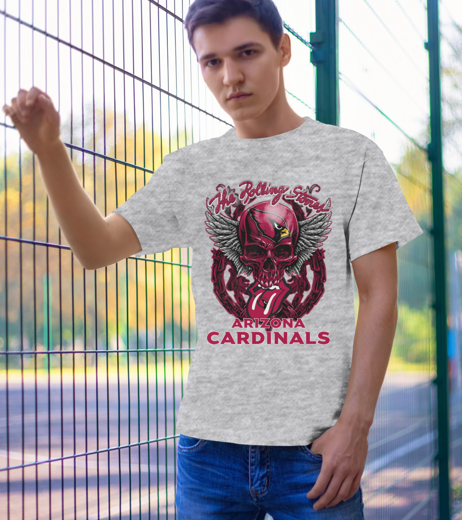 The Rolling Stones Arizona Cardinals Skull Wings T-Shirt