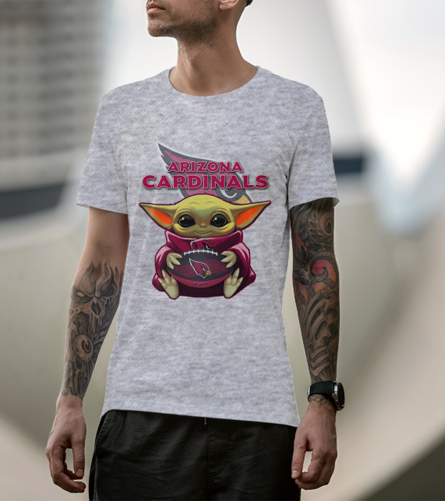Arizona Cardinals Baby Yoda Football T-Shirt