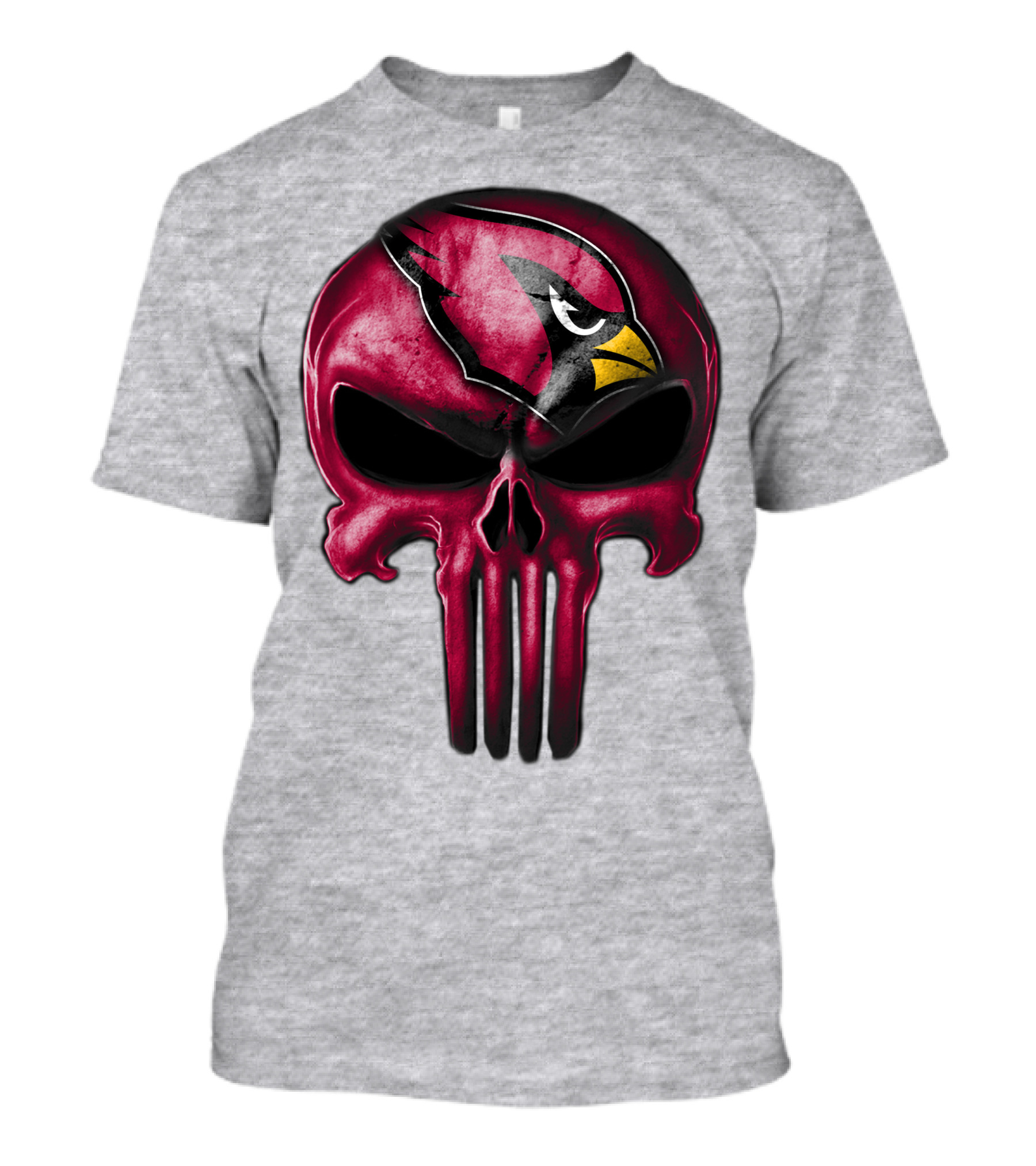 Skull Arizona Cardinals Logo Face T-Shirt