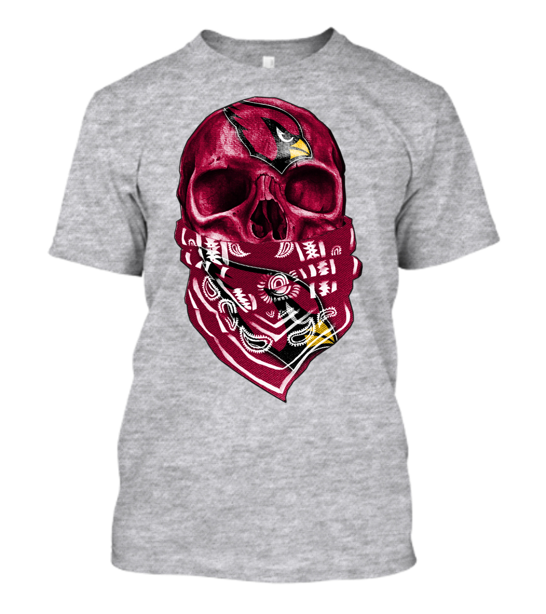 Arizona Cardinals Skull Bandana V5 T-Shirt