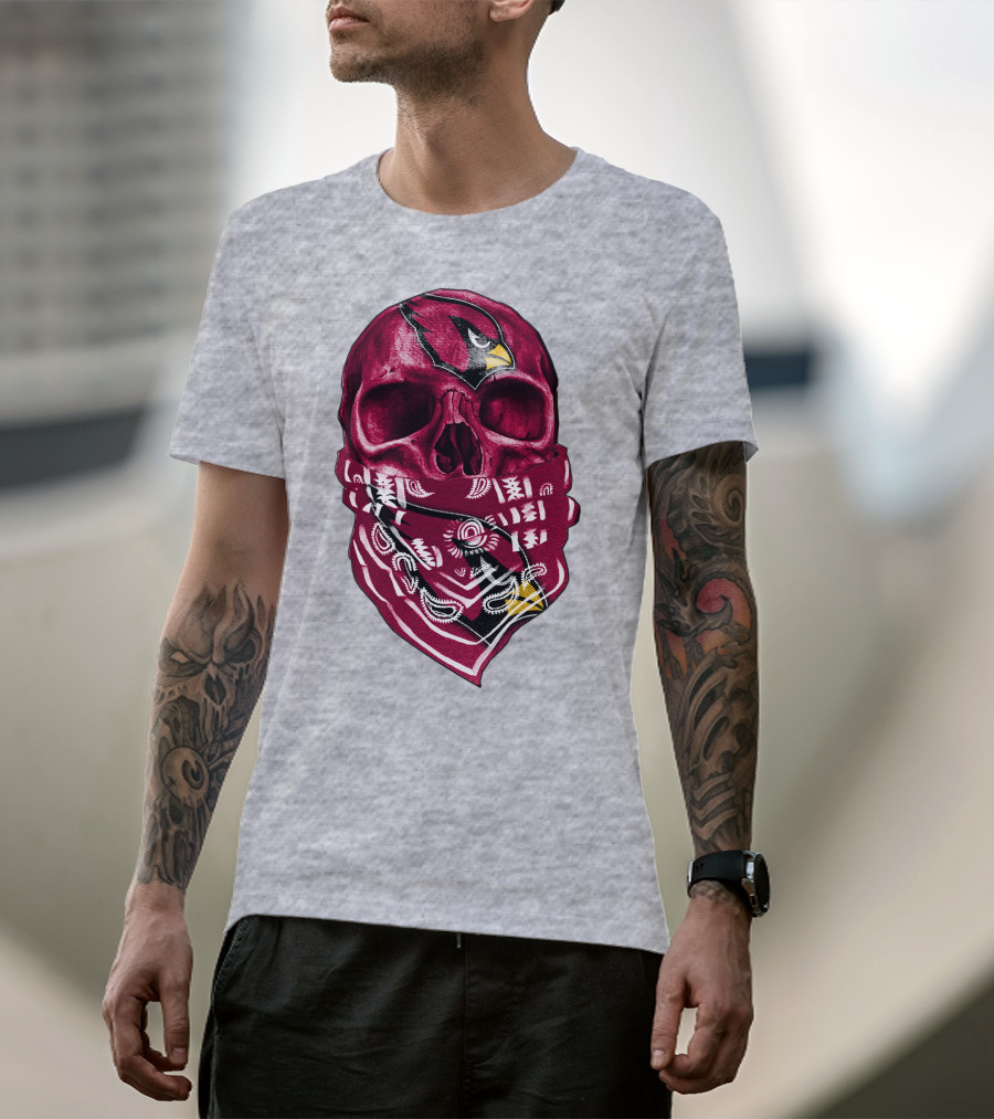 Arizona Cardinals Skull Bandana V5 T-Shirt