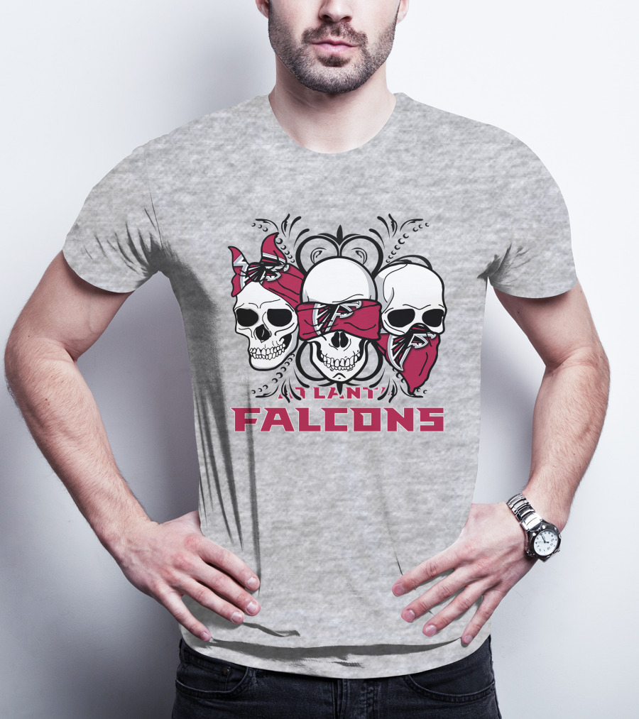 3 Skull Atlanta Falcons Bandana T-Shirt