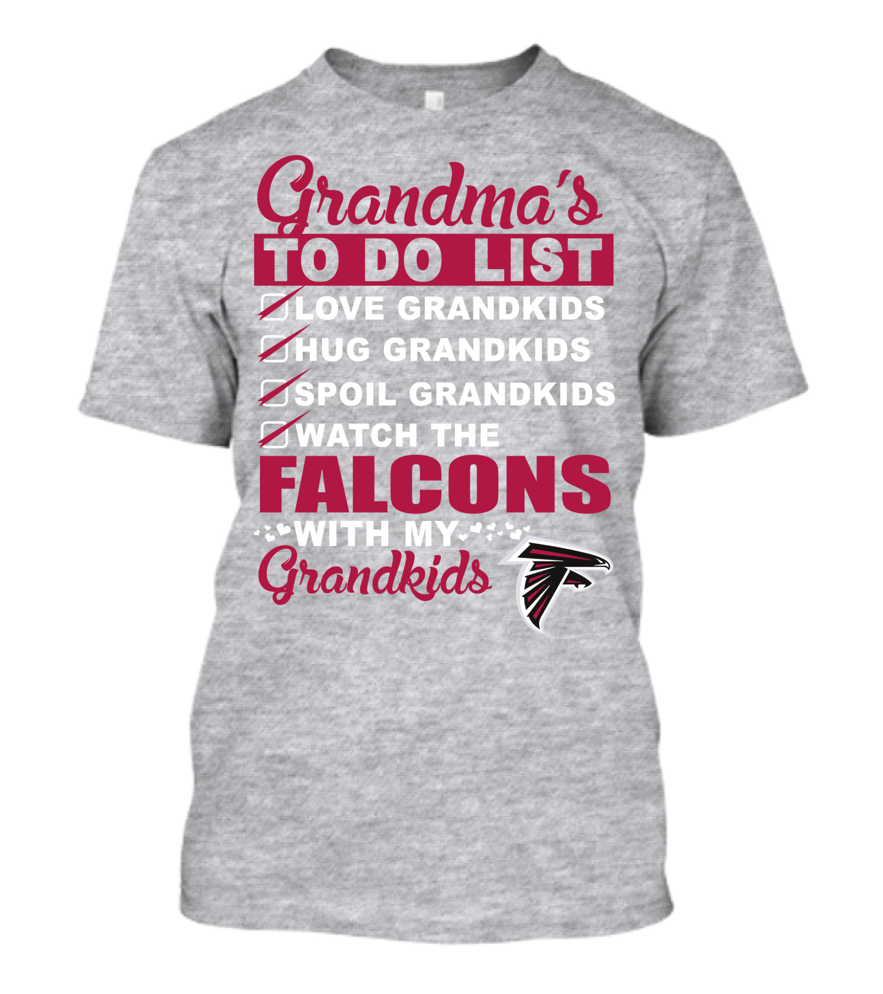 Grandma's To Do List Love Hug Spoil Watch The Falcons With My Grandkids T-Shirt