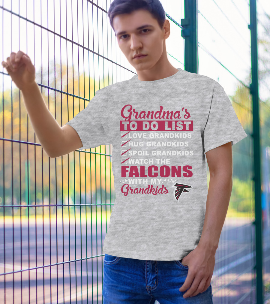Grandma's To Do List Love Hug Spoil Watch The Falcons With My Grandkids T-Shirt
