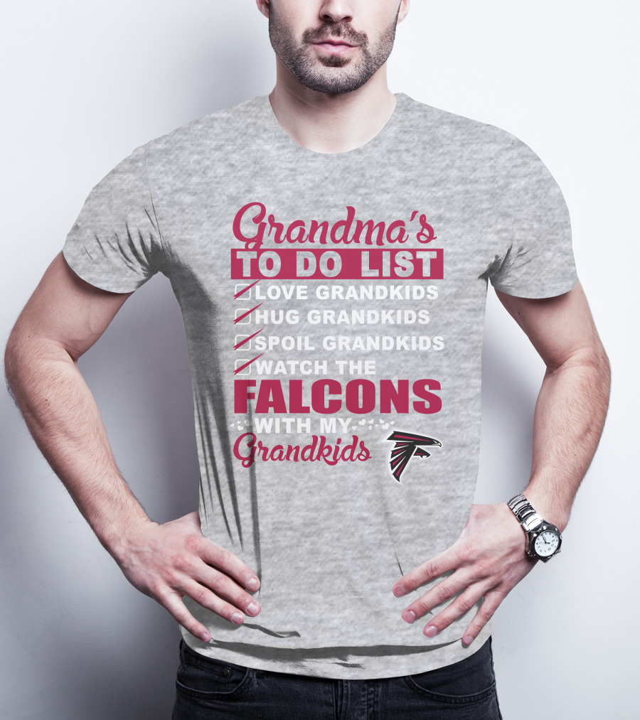 Grandma's To Do List Love Hug Spoil Watch The Falcons With My Grandkids T-Shirt