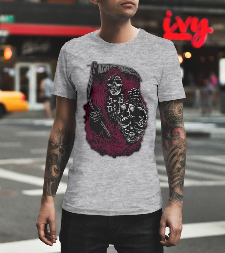 Atlanta Falcons 03 Grim Reaper Skull T-Shirt