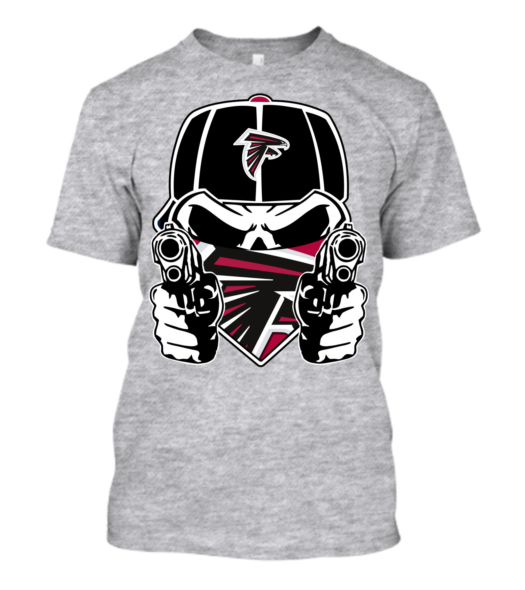 Atlanta Falcons Skull Logo Guns Cap Bandana T-Shirt