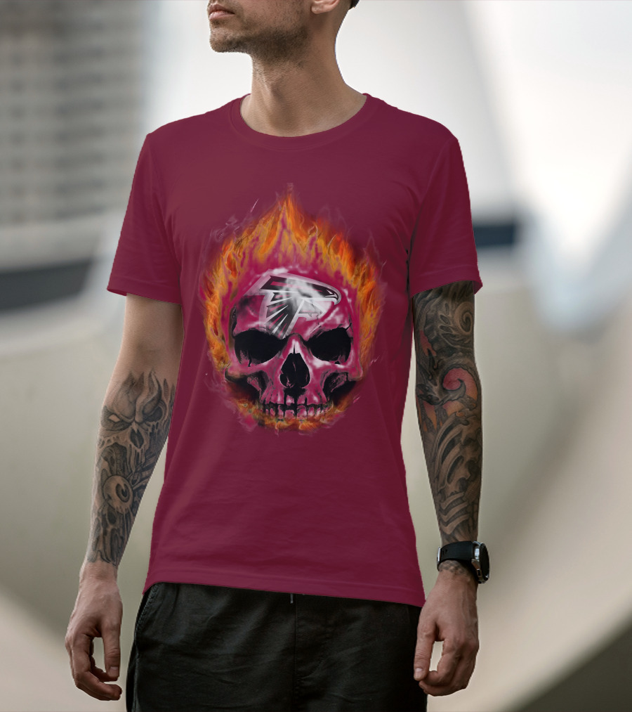 Atlanta Falcons Flaming Skull T-Shirt