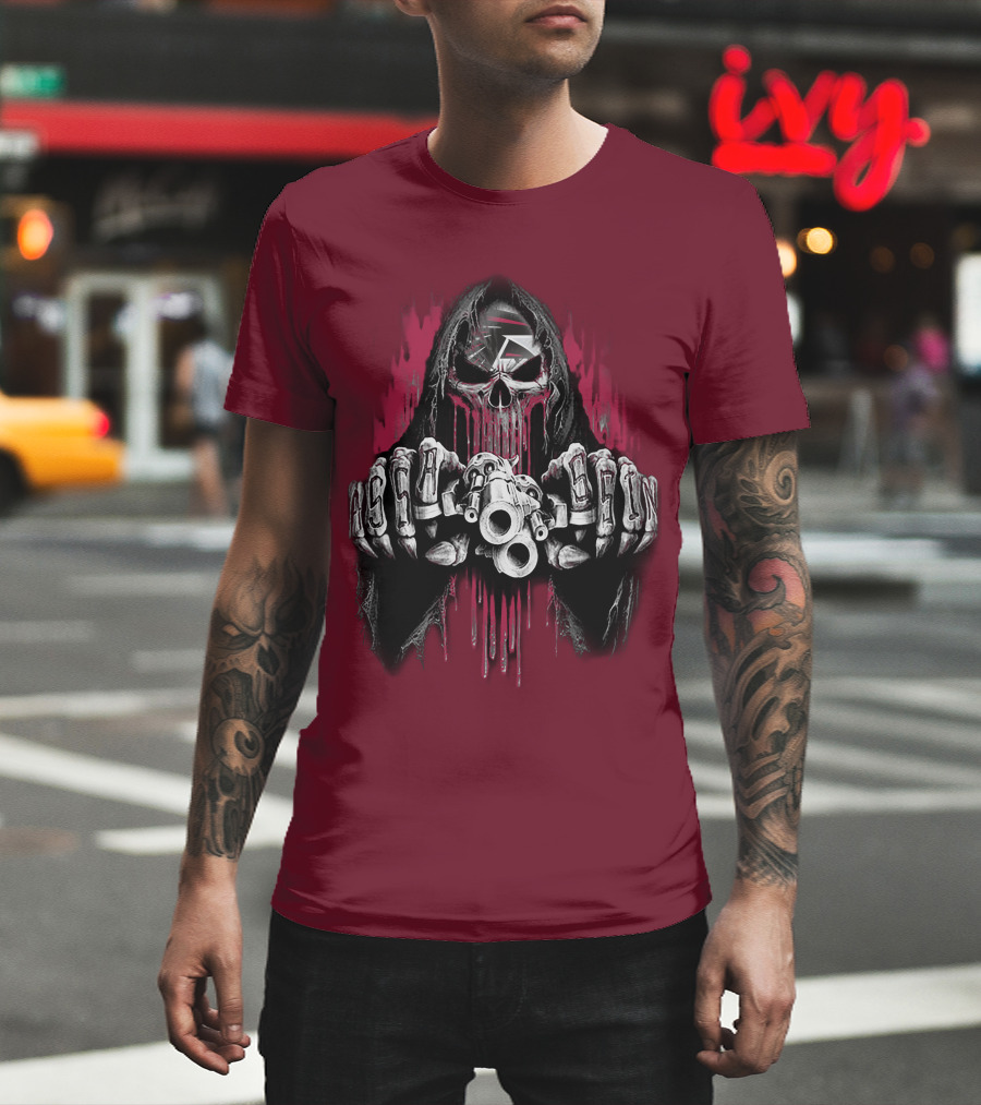 Atlanta Falcons Skull Grim Reaper T-Shirt