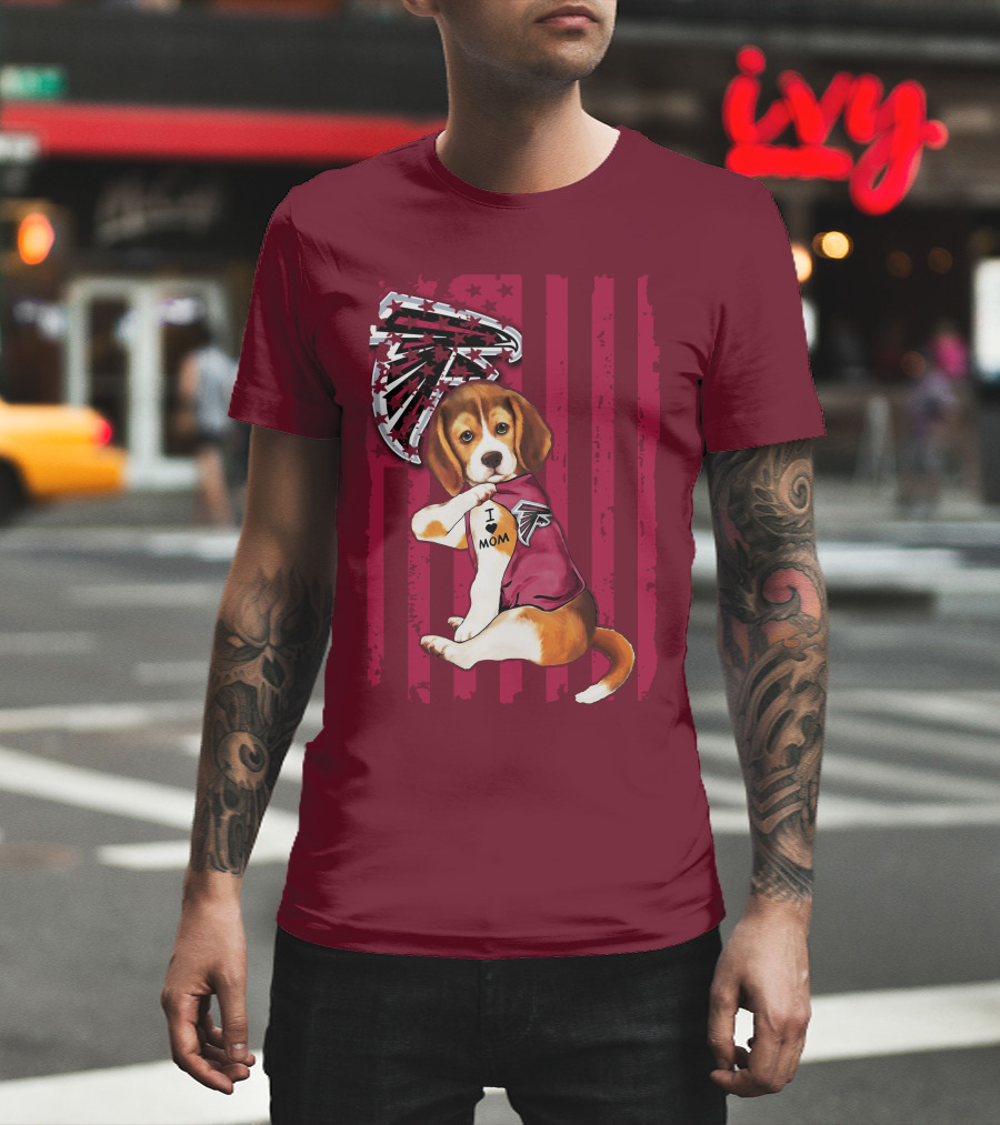 Beagle I Love Mom Atlanta Falcons T-Shirt